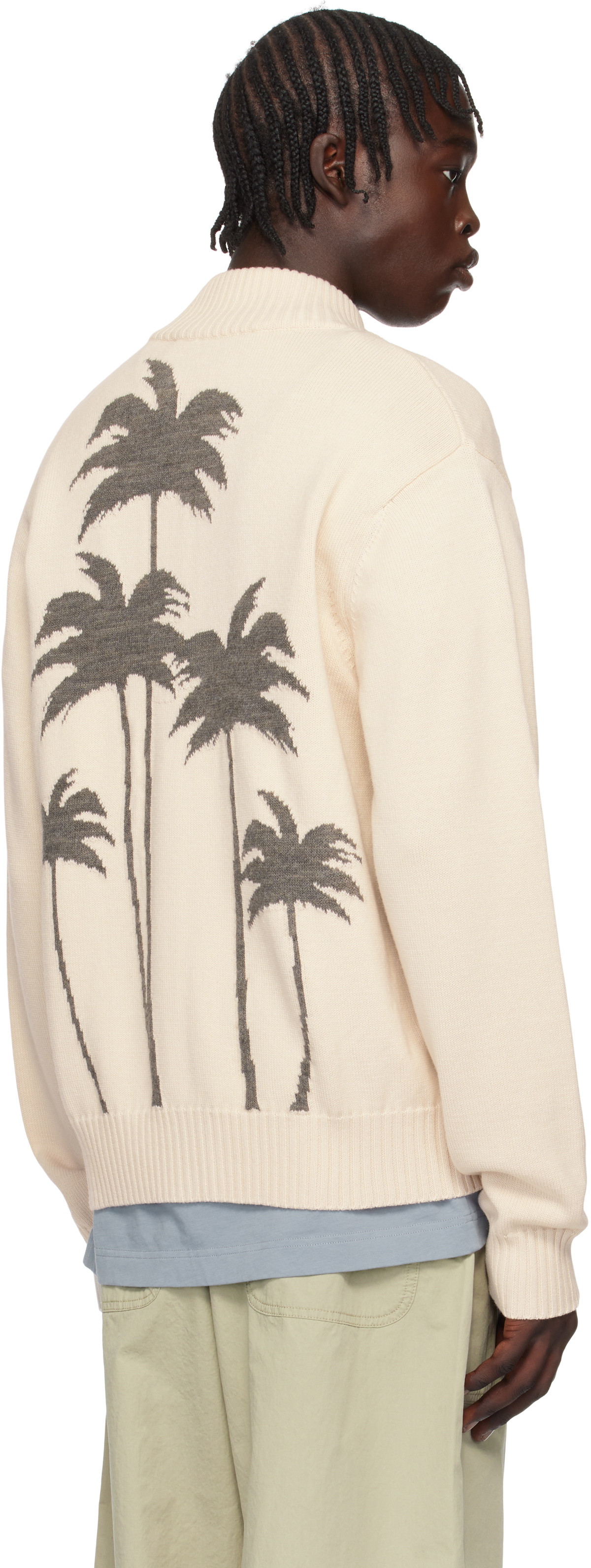Palm Angels Off-White Palms Knit Track Jacket Palm Angels