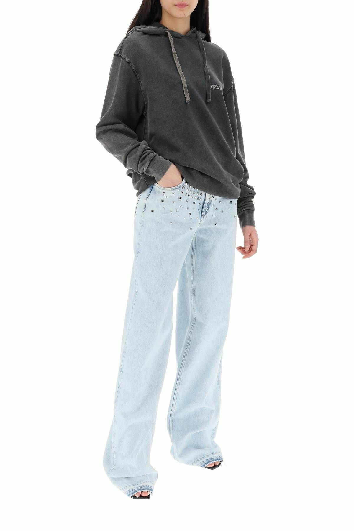 ALESSANDRA RICH jeans with studs Light blue Alessandra Rich