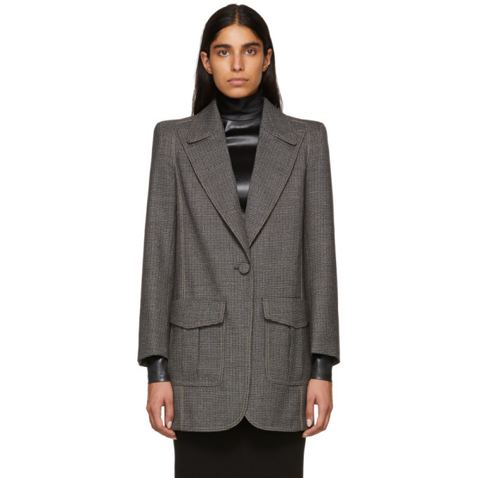 Fendi Multicolor Tweed Long Blazer Fendi