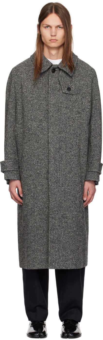 Solid Homme Gray Plaque Coat Solid Homme