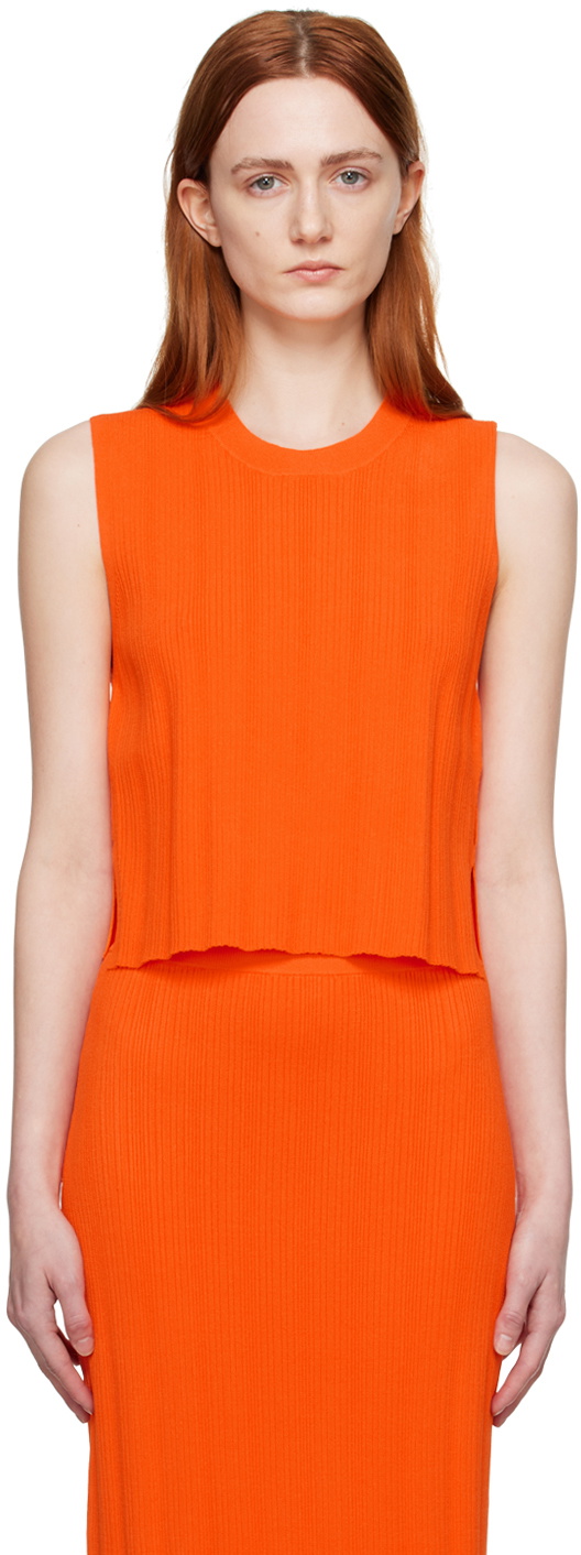 FRAME Orange Cutout Tank Top Frame Denim