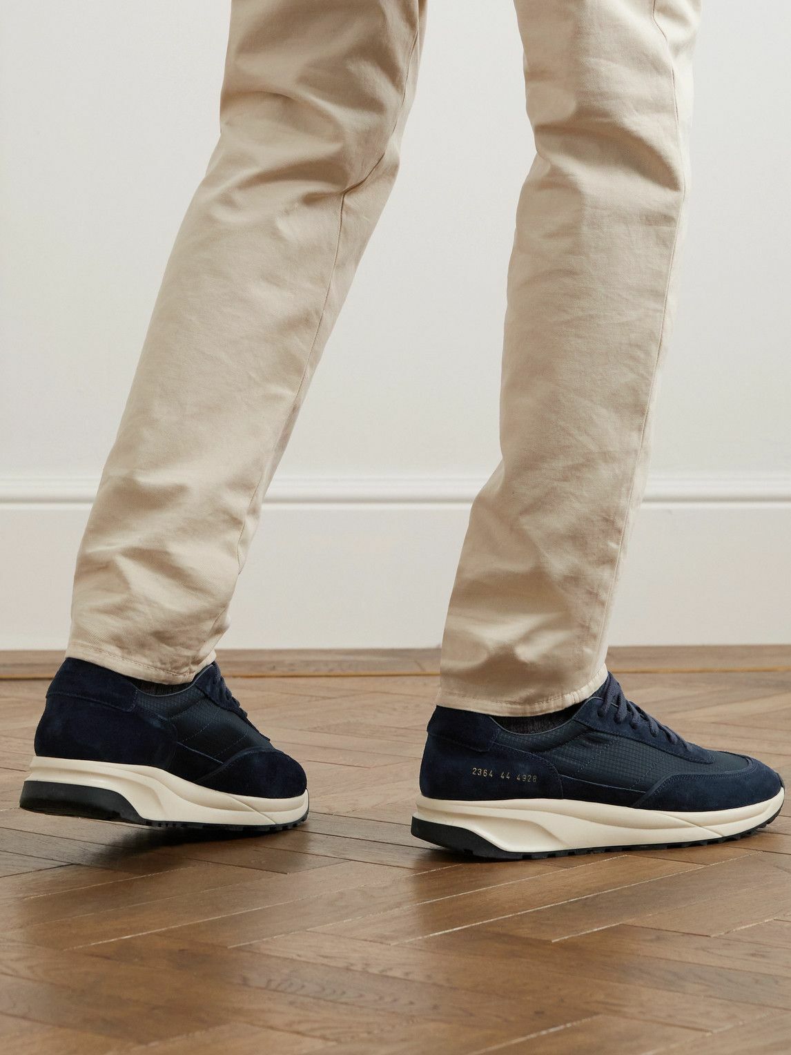 Common Projects - Track 80 Leather-Trimmed Suede and Ripstop Sneakers ...