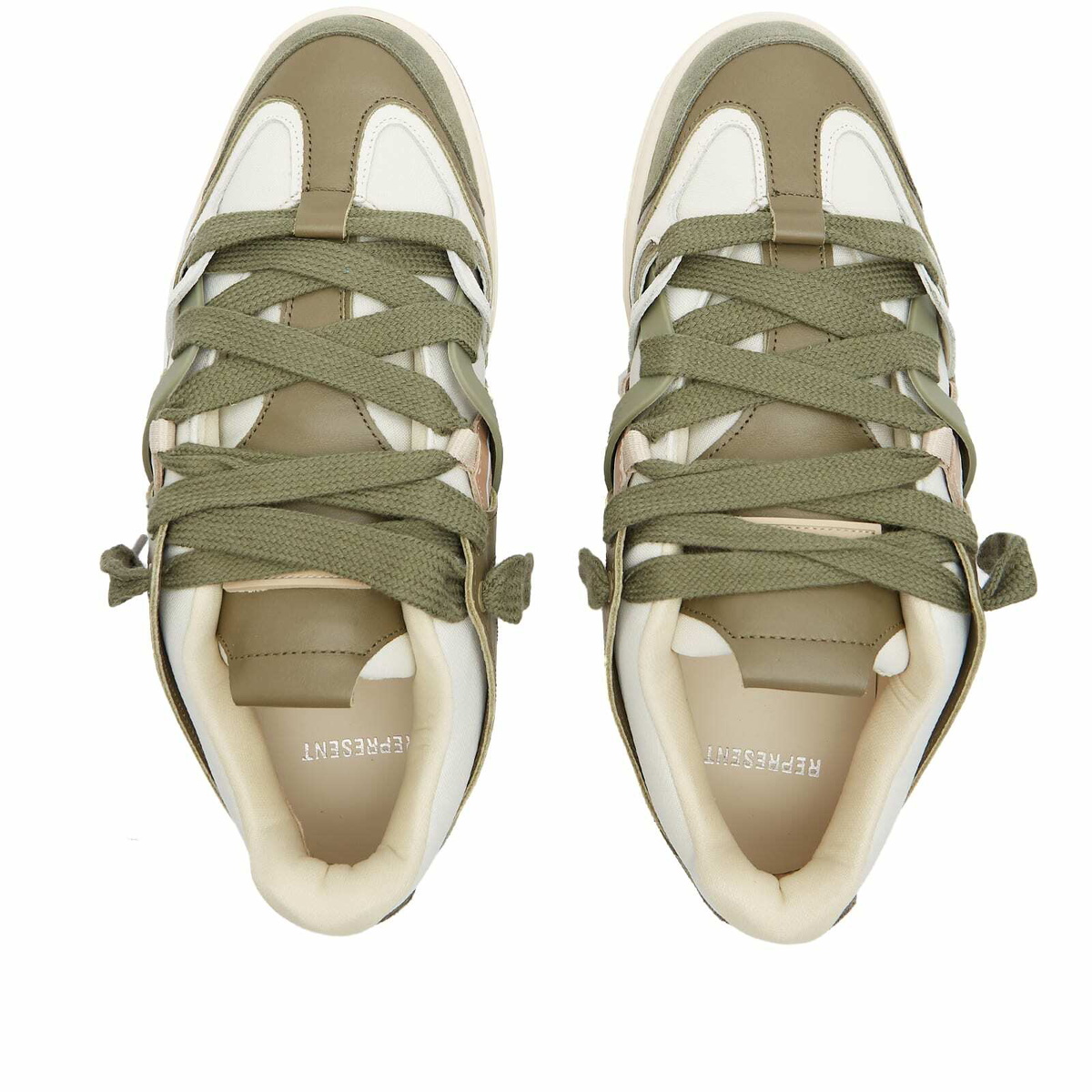 Represent Men's Bully Sneakers in Khaki Buttercream Represent