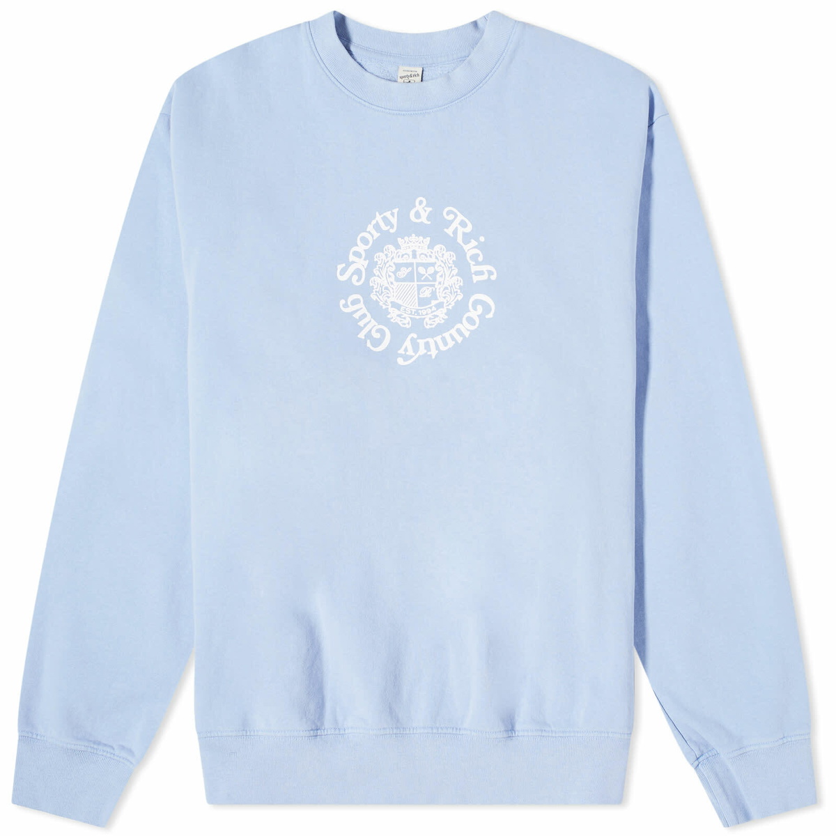 Sporty & Rich Men's Monte Carlo Crew Sweat in Periwinkle/White Sporty ...