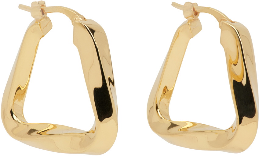 Bottega Veneta Gold Essential Triangle Hoop Earrings Bottega Veneta