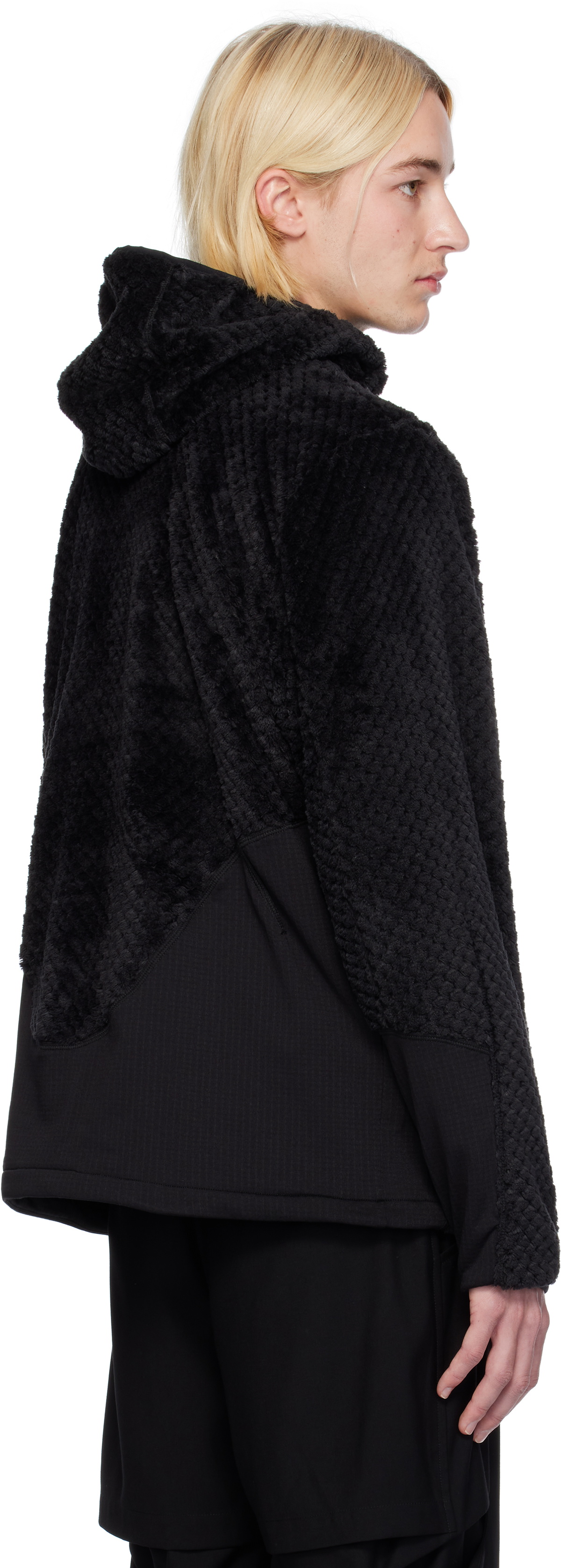 J EONGL I Black Fleece Half Zip-Up Jacket