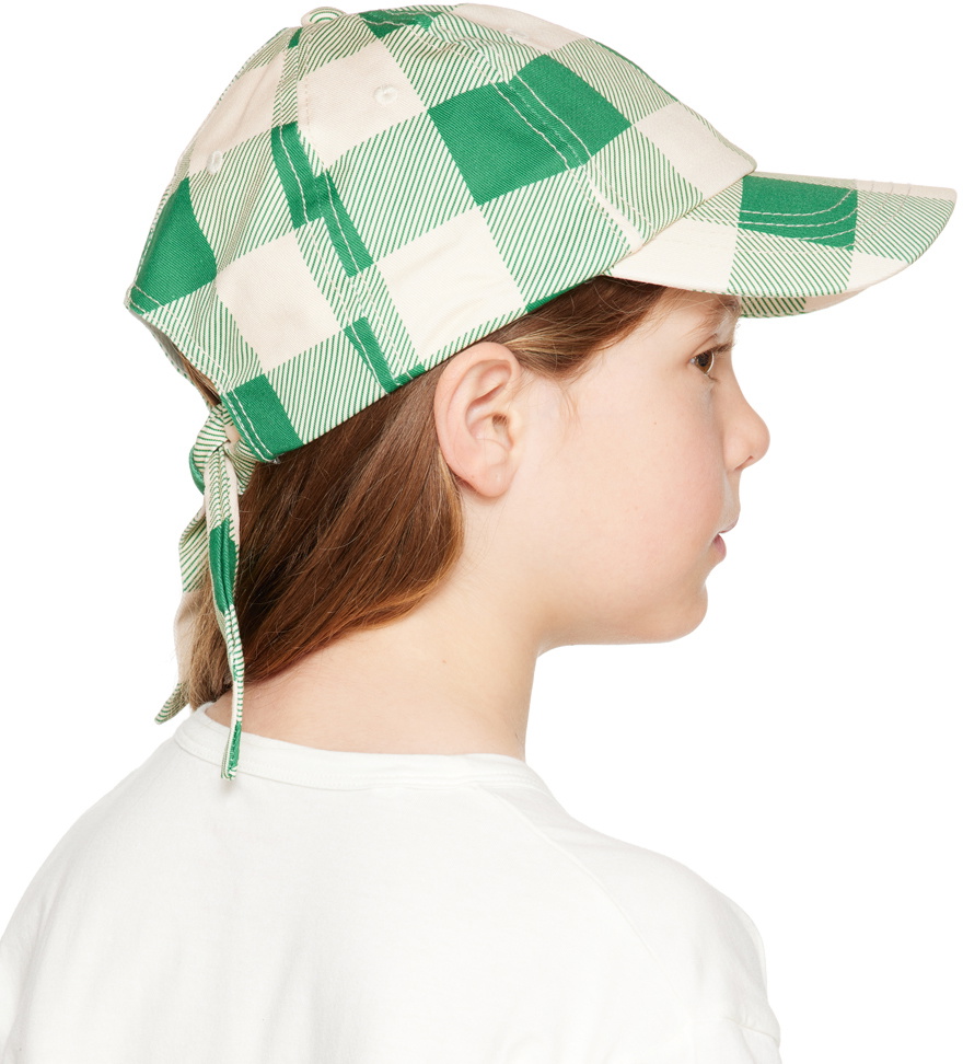 TINYCOTTONS Kids Green Check Cap TINYCOTTONS