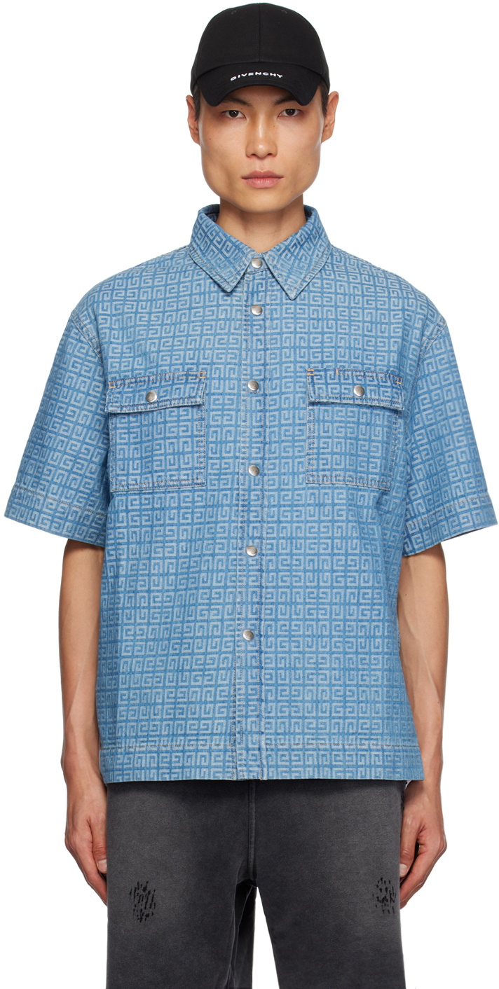 Givenchy Blue 4G Denim Shirt Givenchy