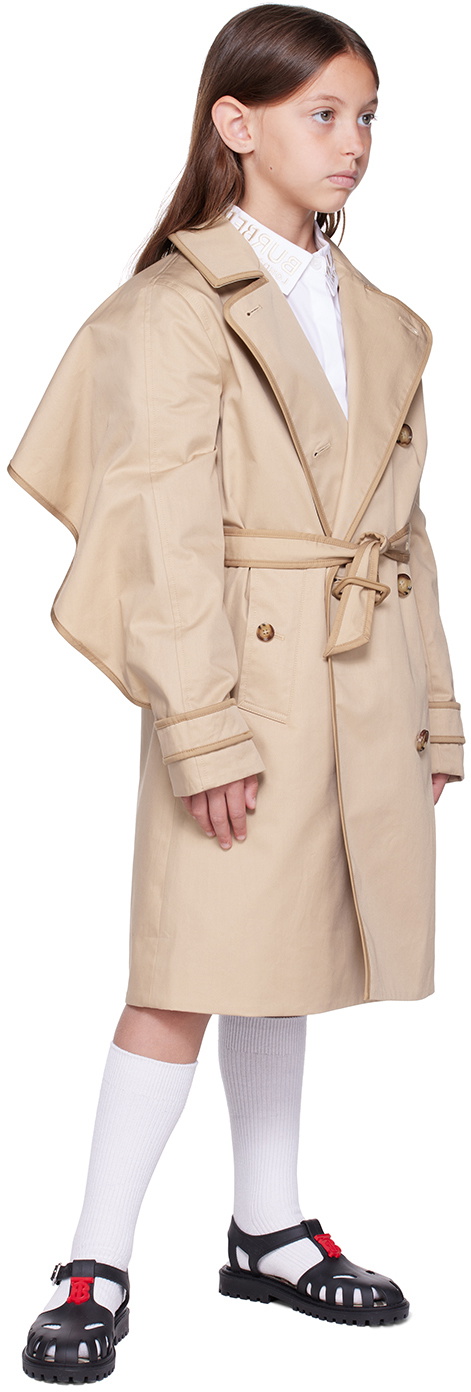 Burberry Kids Beige Belted Trench Coat Burberry