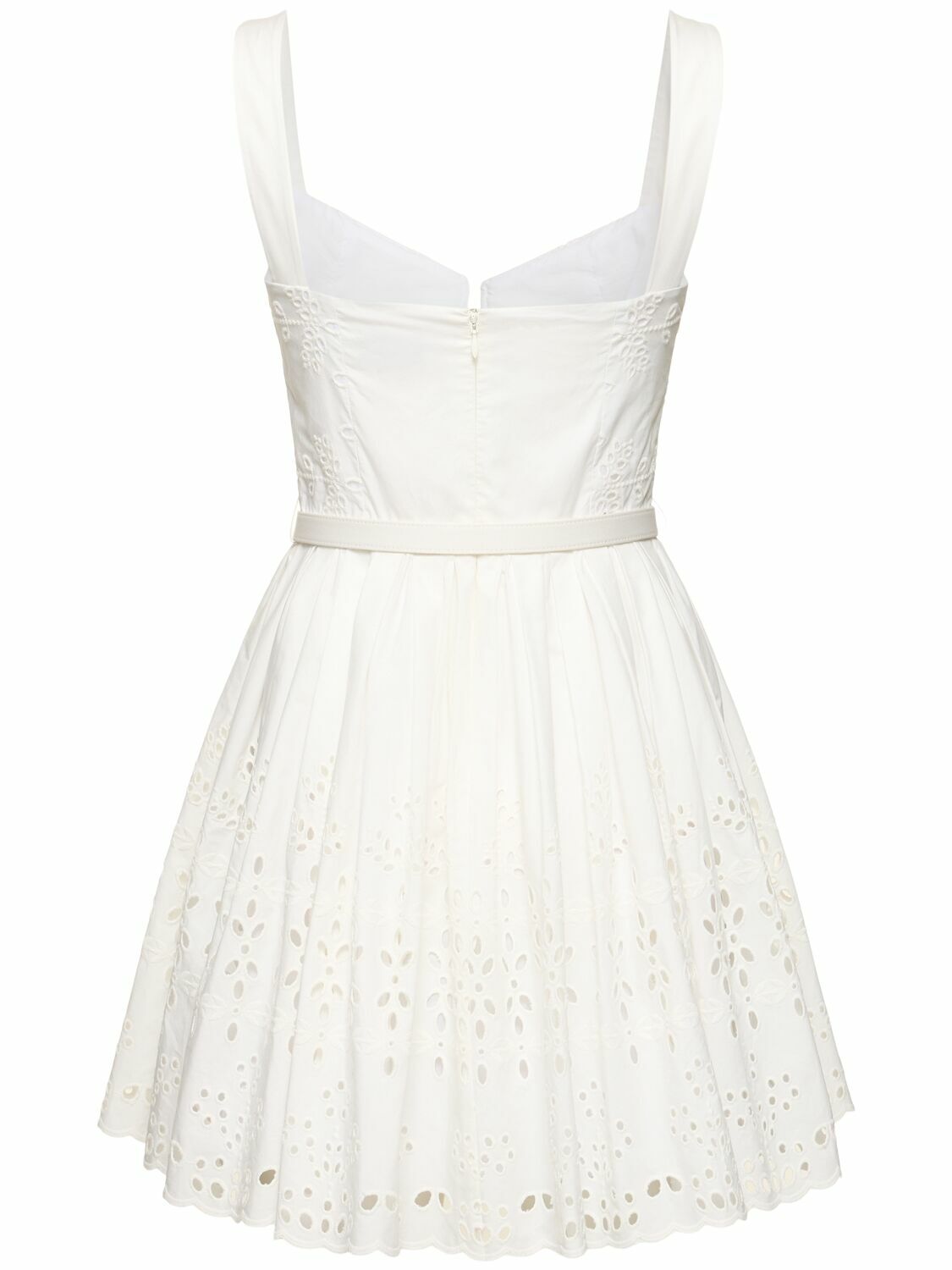 SELF-PORTRAIT Embroidered Cotton Mini Dress Self-Portrait