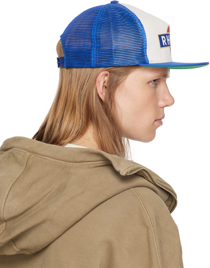Rhude Blue & Off-White Racer Trucker Cap Rhude