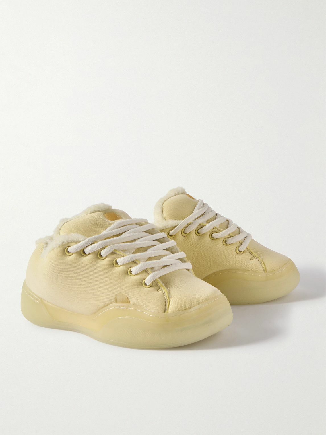 ERL - Vamp Faux Shearling-Lined Jersey Sneakers - Neutrals ERL