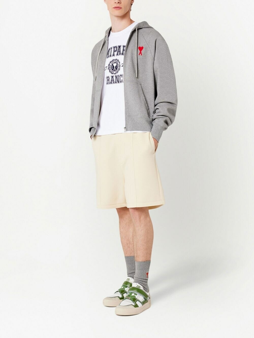 AMI PARIS - Wool Blend Trackshorts AMI