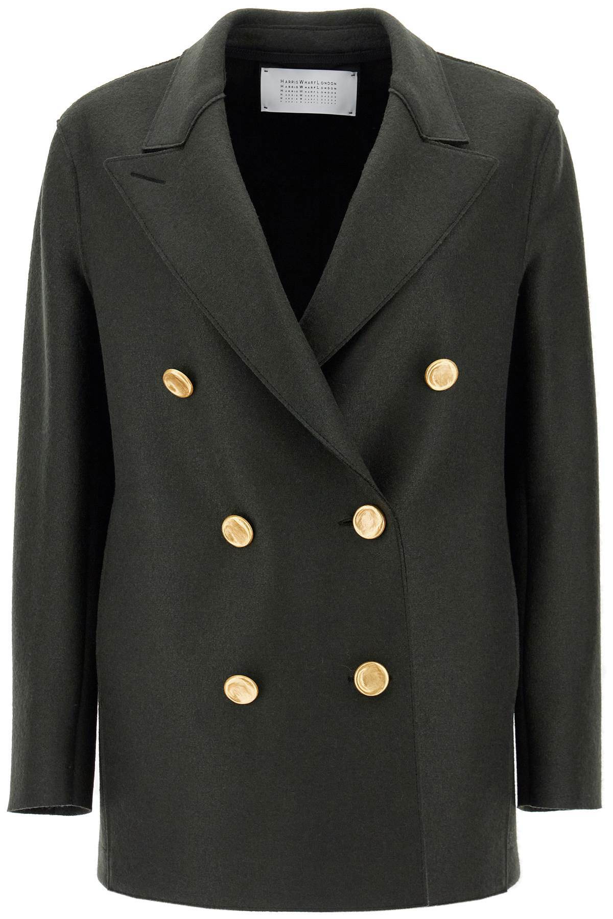 HARRIS WHARF LONDON double-breasted wool pressed caban Khaki Harris ...