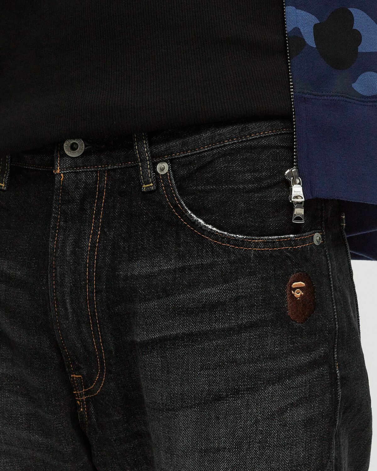 A Bathing Ape One Point Regular Fit 13 Oz Denim Pants Black Jeans A ...