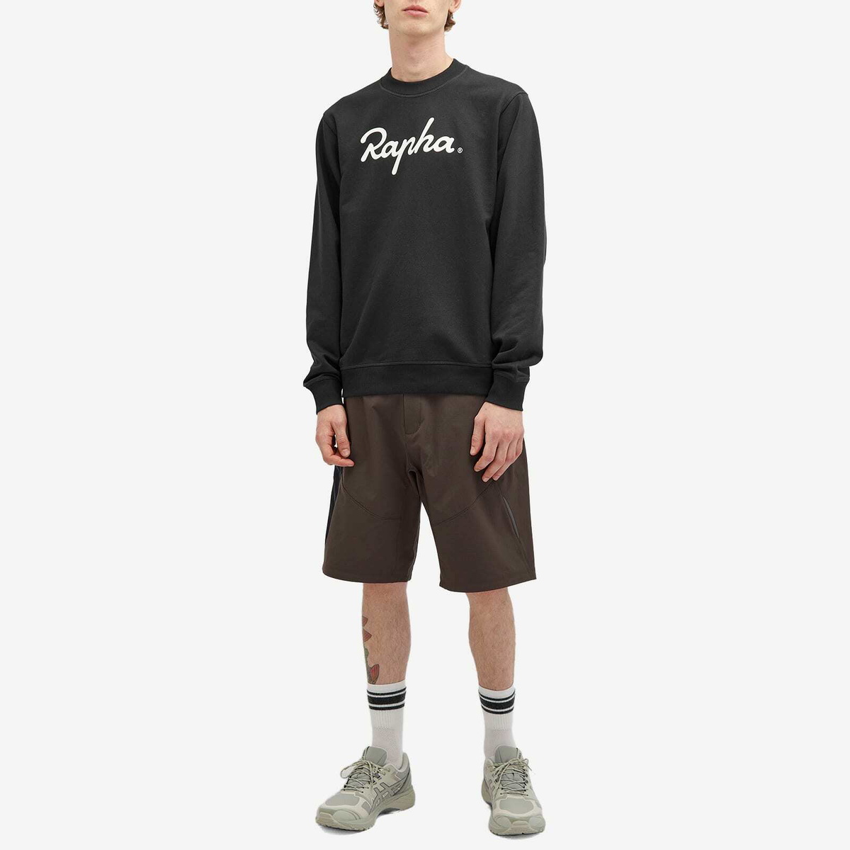 Rapha Men's Logo Crew Sweatshirt in Black/White Rapha