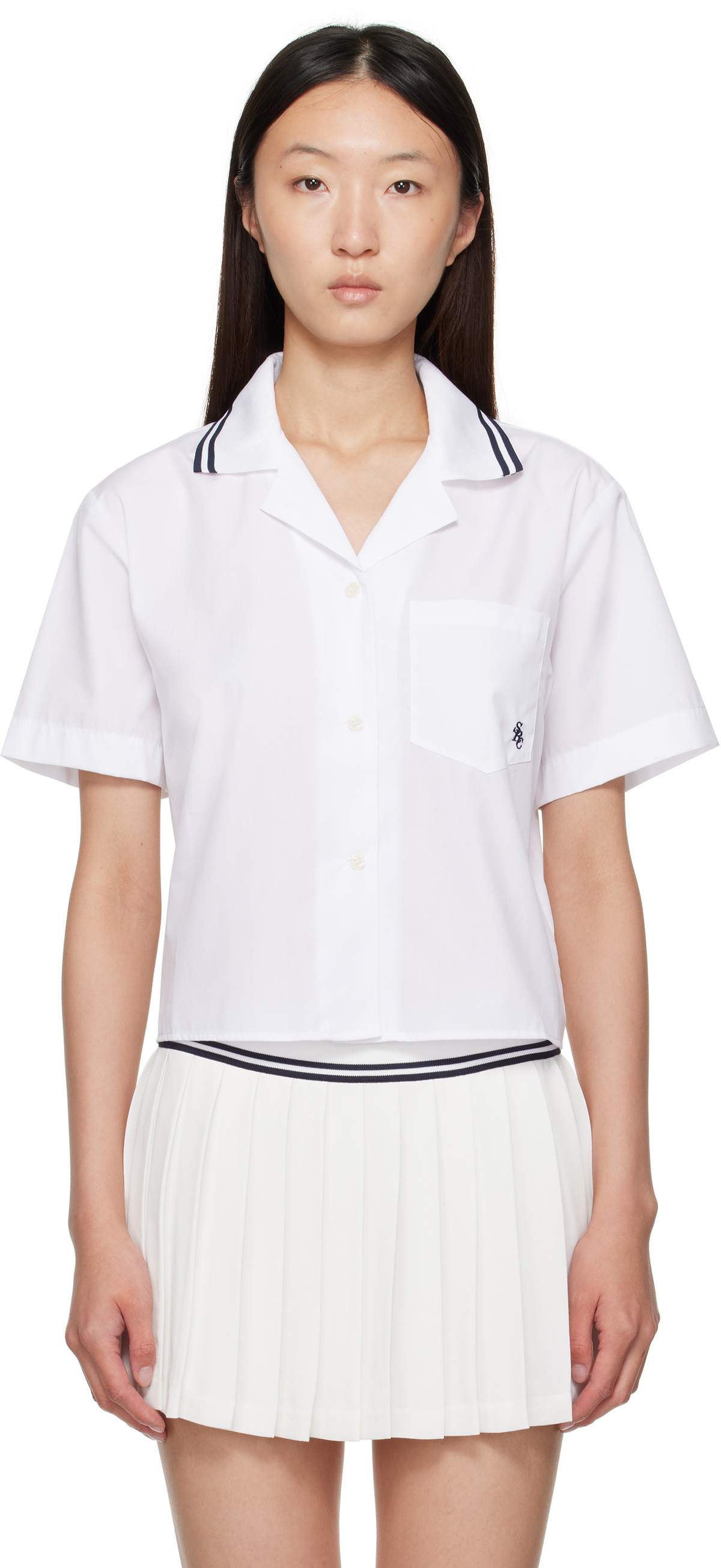 Sporty & Rich White 'SRC' Sailor Shirt Sporty & Rich