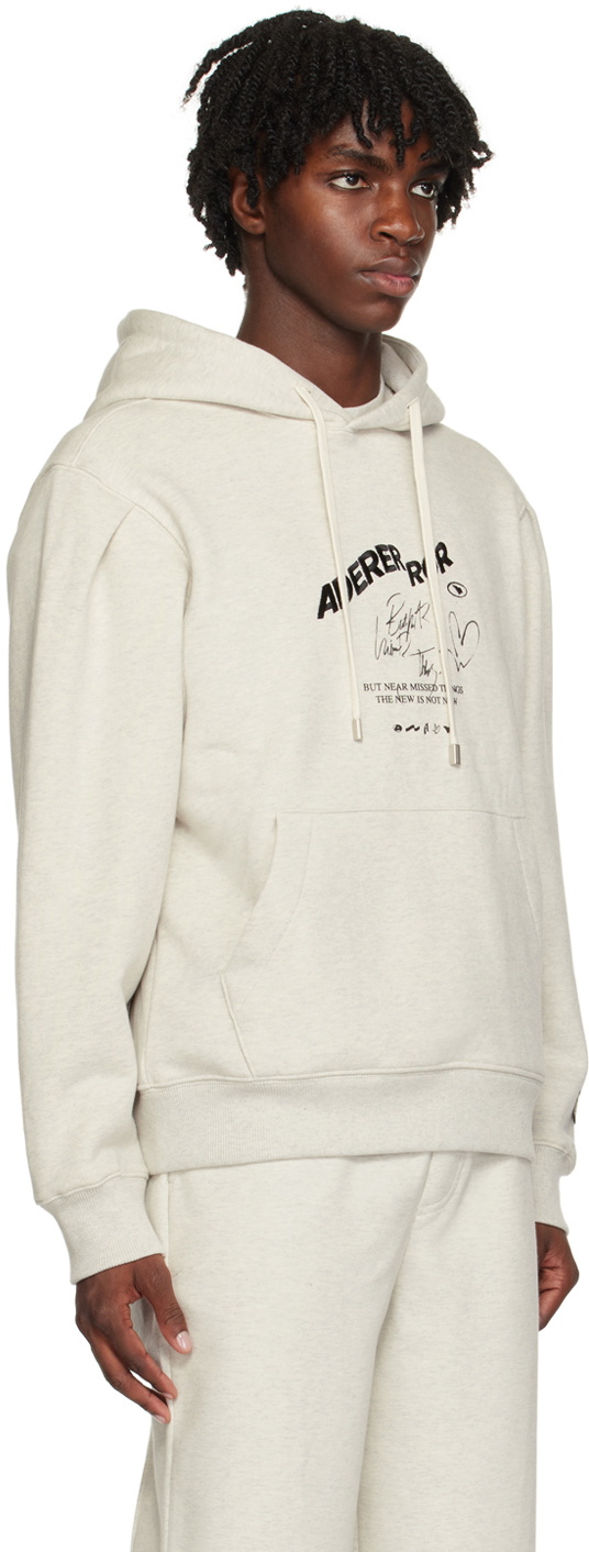 ADER error Gray Embroidered Hoodie ADER error