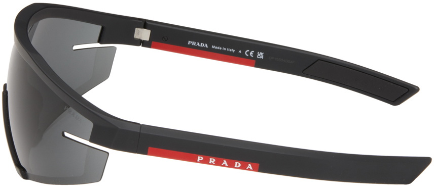Prada Eyewear Black Linea Rossa Shield Sunglasses Prada