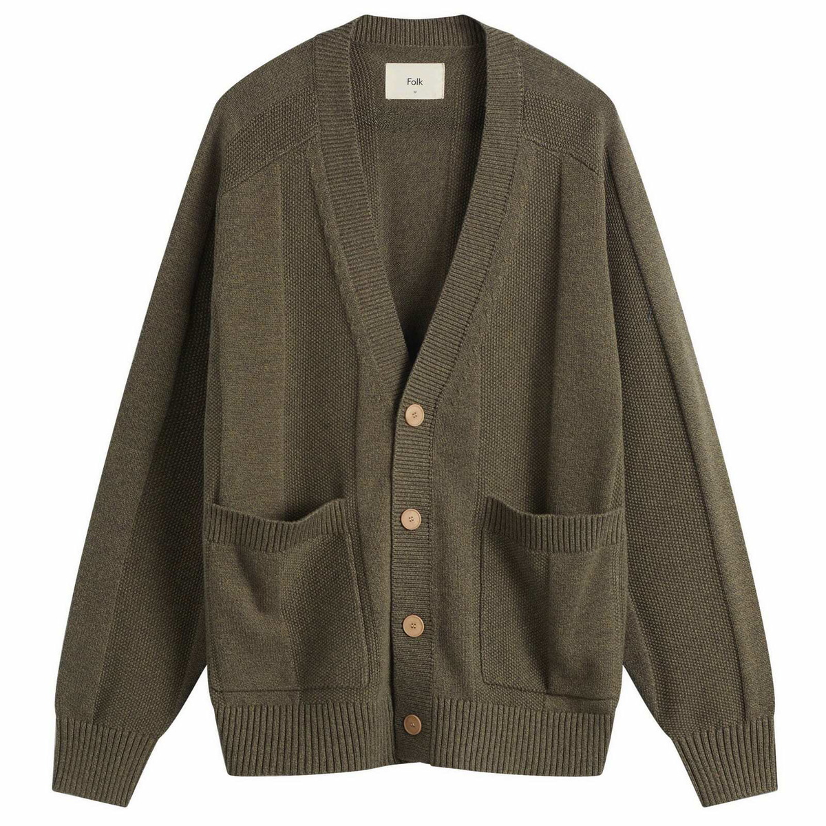 Folk Men's Saddle Cardigan in Sage Mix Folk