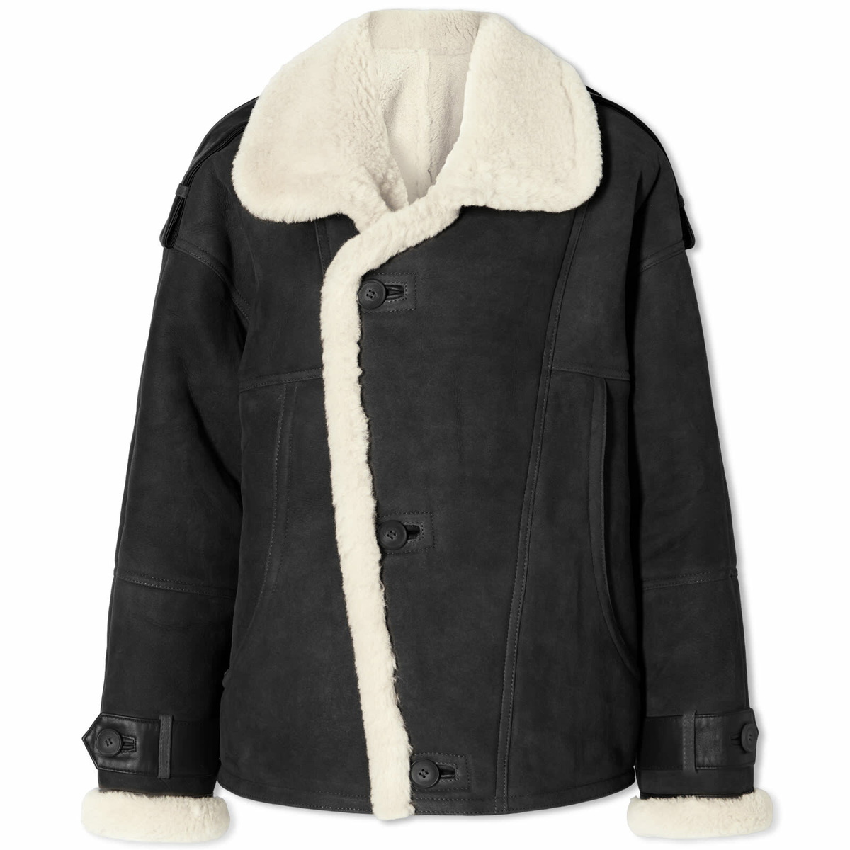 Meotine Women's Zoe Shearling Jacket in Black Meotine