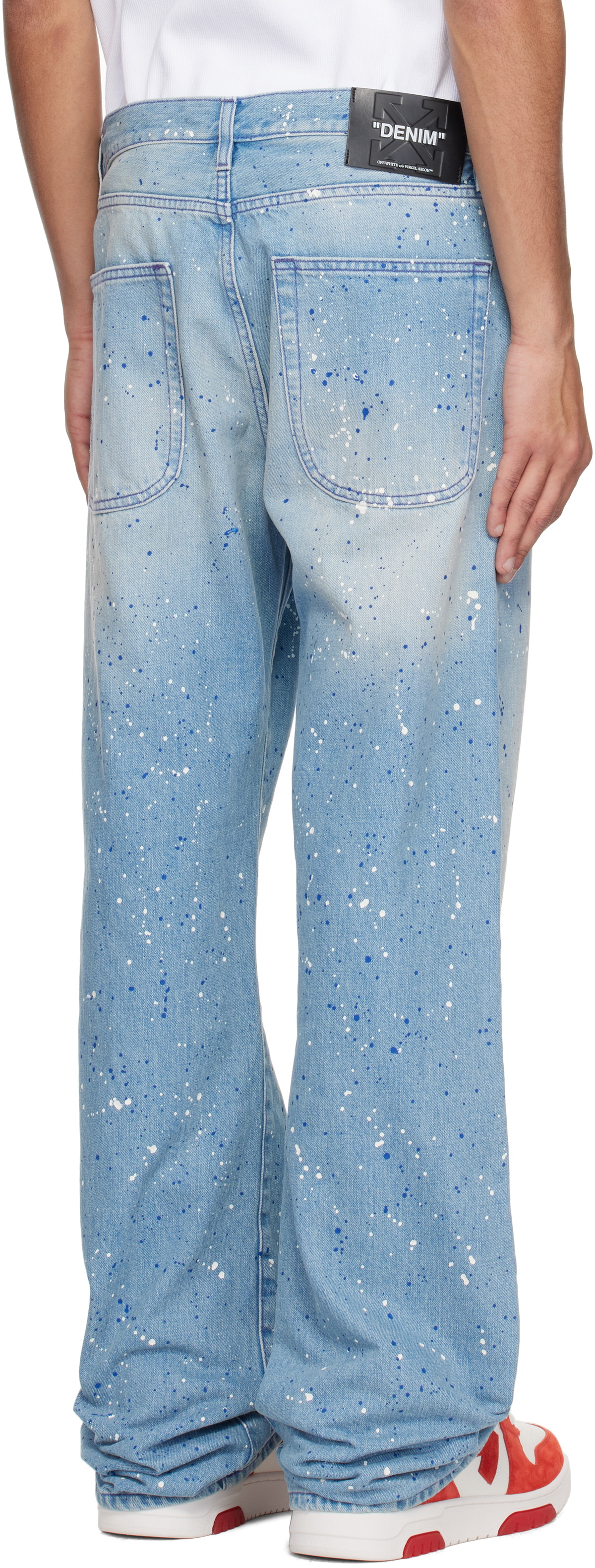 Off-White Blue Paint Splatter Jeans Off-White