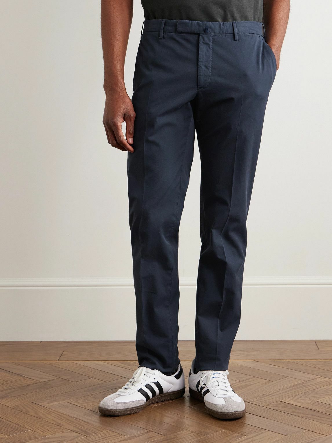Incotex - Venezia 1951 Slim-Fit Stretch-Cotton Twill Trousers - Blue Incotex