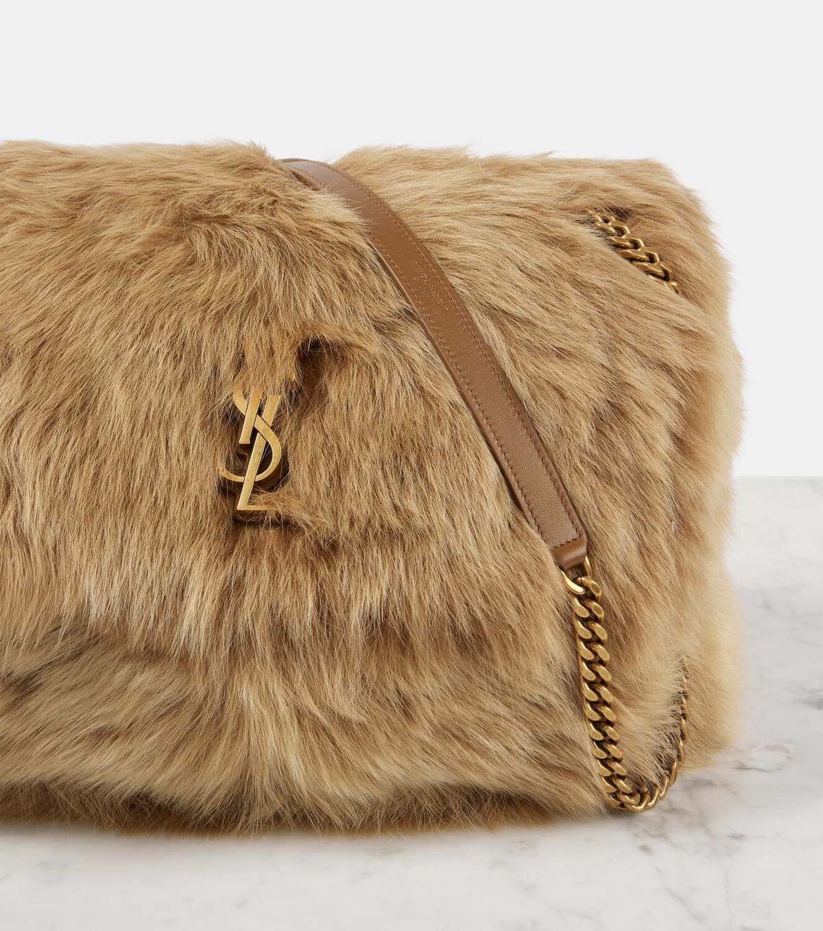 Saint Laurent Niki Large faux fur shoulder bag Saint Laurent