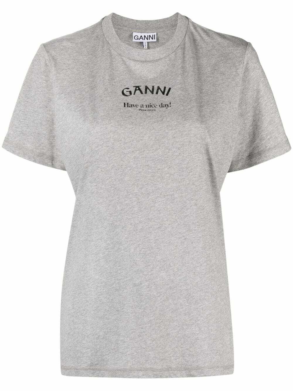 GANNI - Logo Organic Cotton T-shirt GANNI