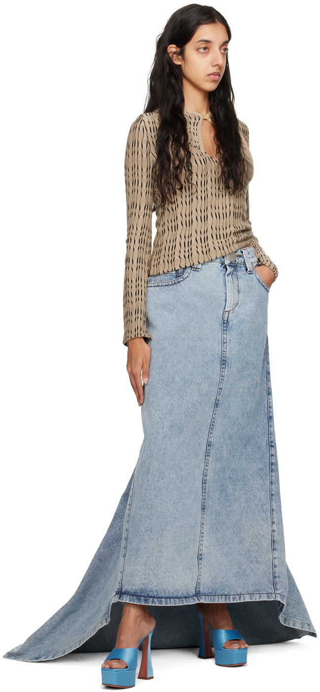 Amina Muaddi Blue Dalida Heeled Sandals Amina Muaddi