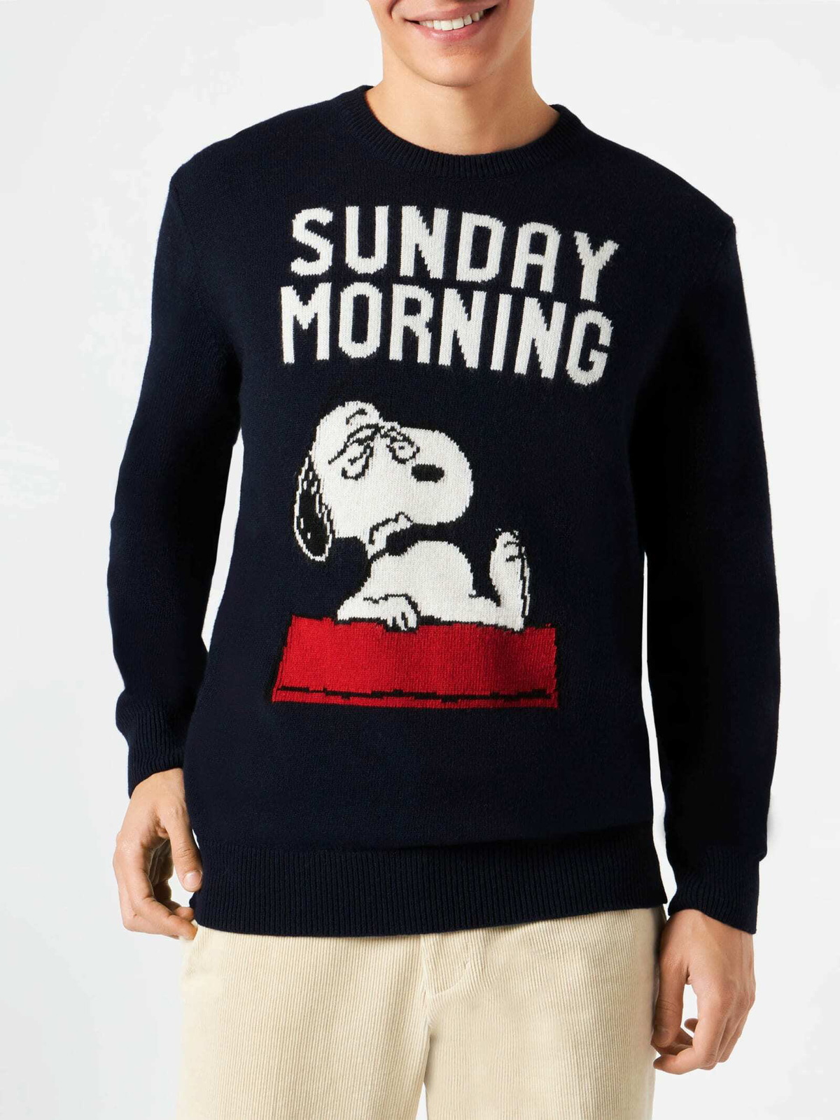 MC2 Saint Barth Man Sweater With Snoopy Sunday Morning Print | Snoopy - Peanuts Special Edition ...