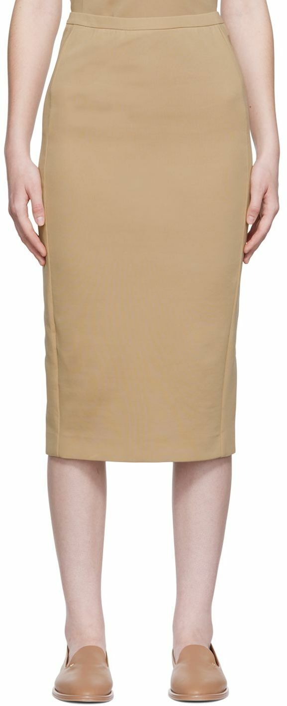 Max Mara Beige Conero Midi Skirt Max Mara