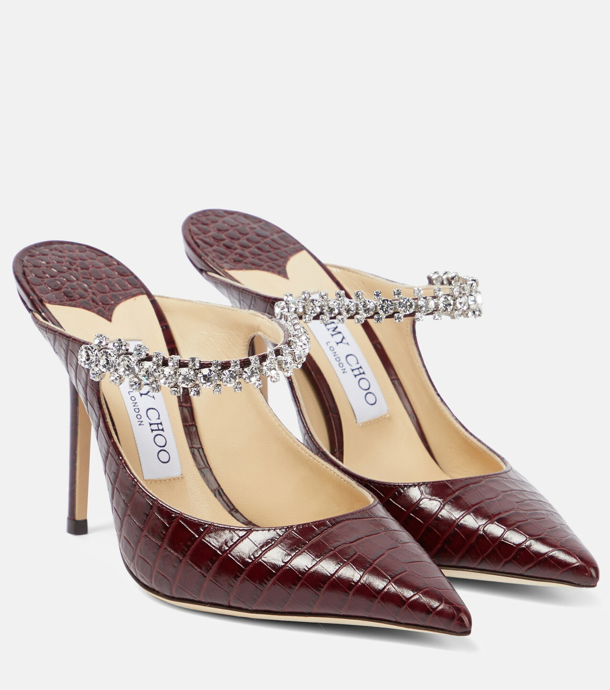 Jimmy Choo - Bing 100 croc-effect leather mules Jimmy Choo