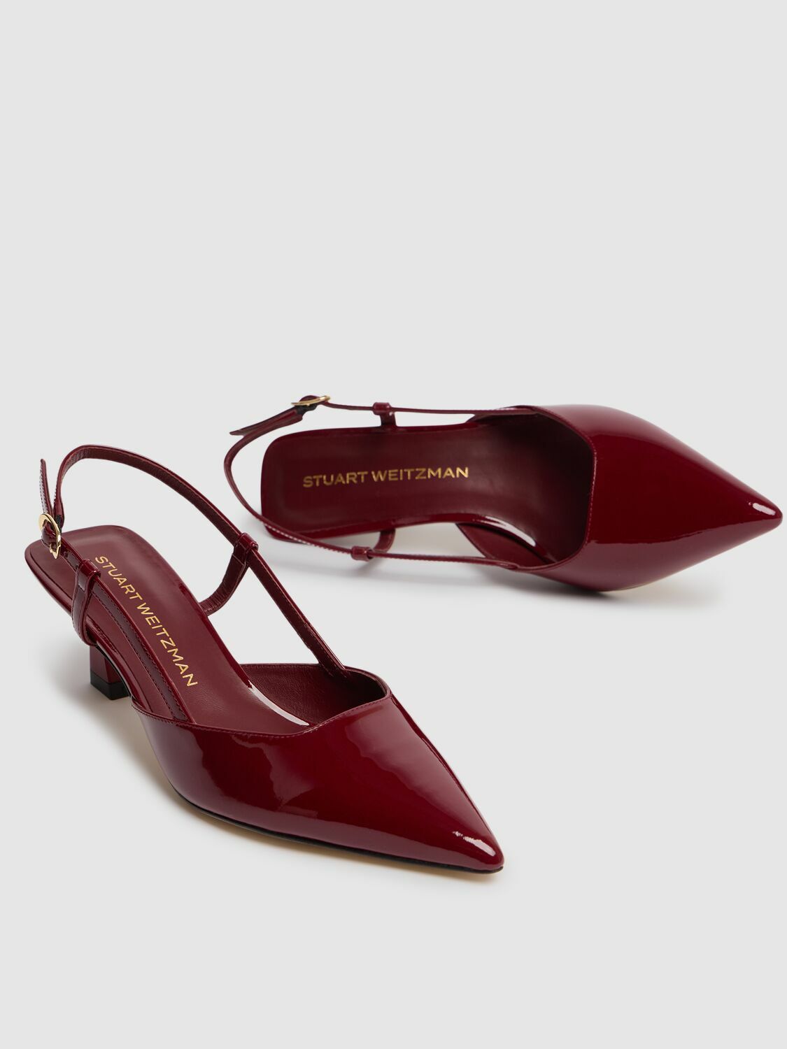 STUART WEITZMAN 50mm Vinnie Patent Leather Slingbacks Stuart Weitzman