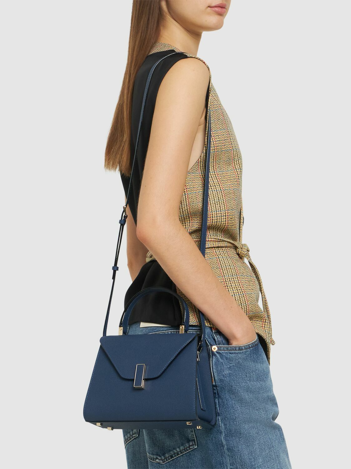 VALEXTRA Mini Iside Leather Top Handle Bag Valextra