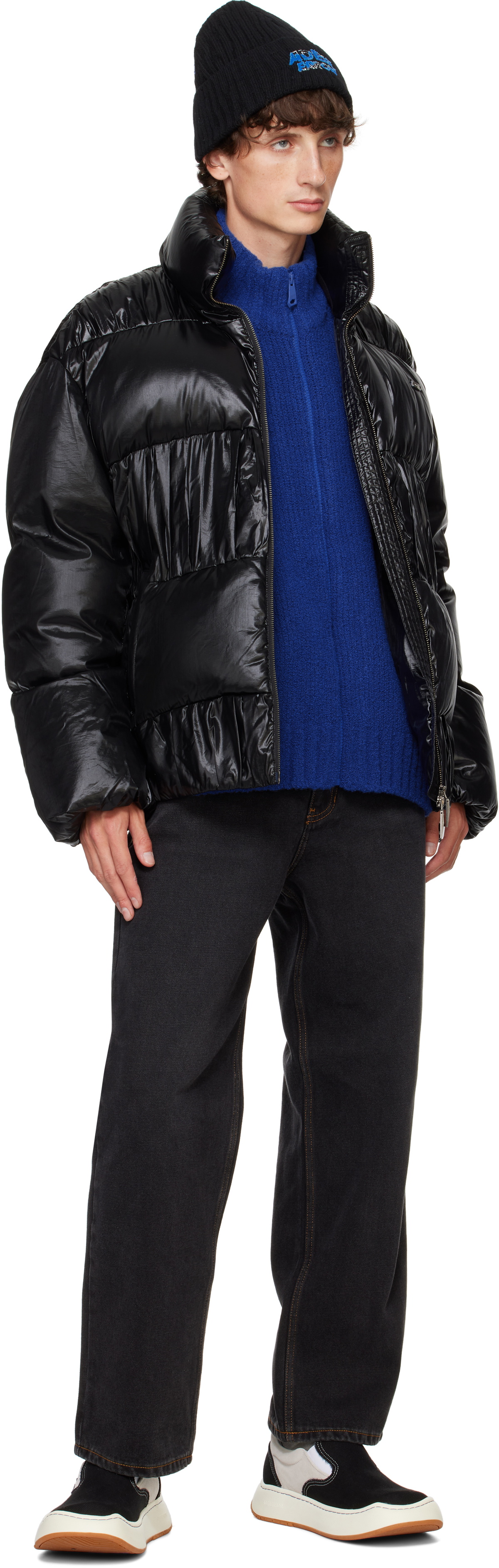 ADER error Black Gathered Down Jacket ADER error