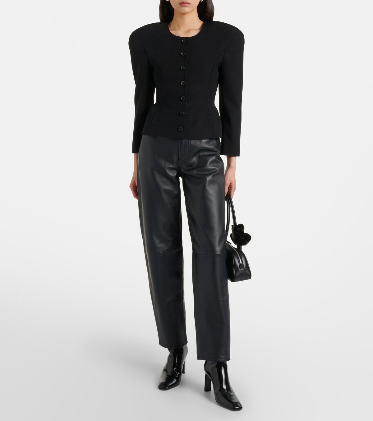 Frame Neat leather straight pants Frame Denim