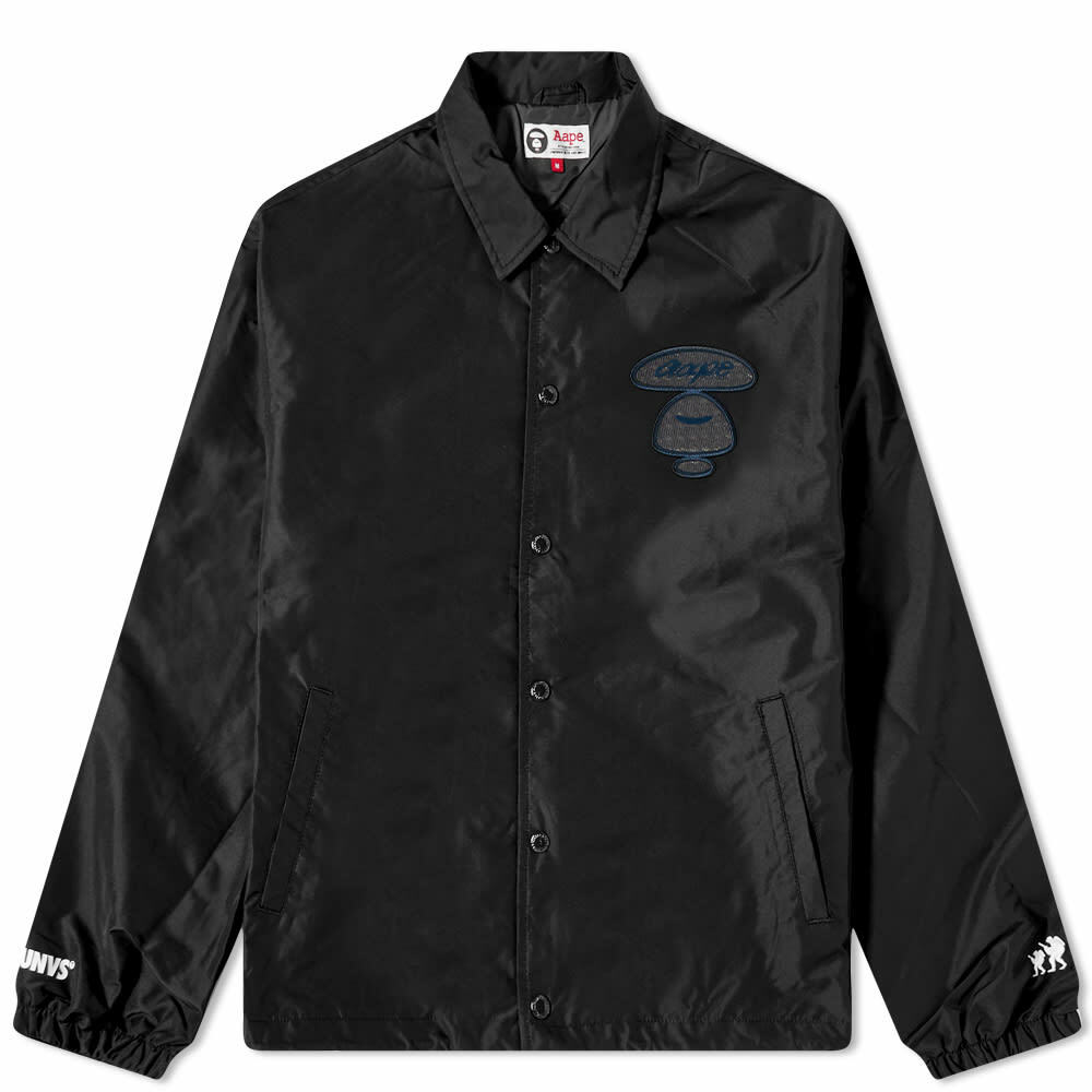Men's AAPE Nylon Coach Jacket in Black AAPE by A Bathing Ape