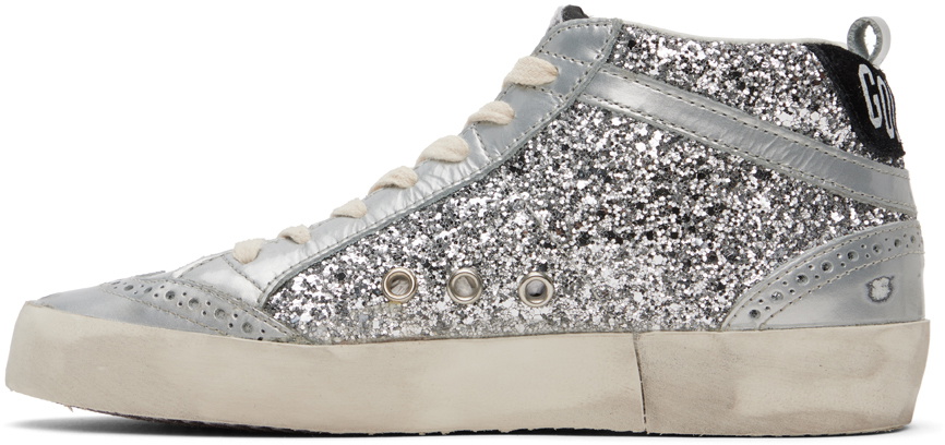 Golden Goose Silver Mid Star Sneakers Golden Goose Deluxe Brand