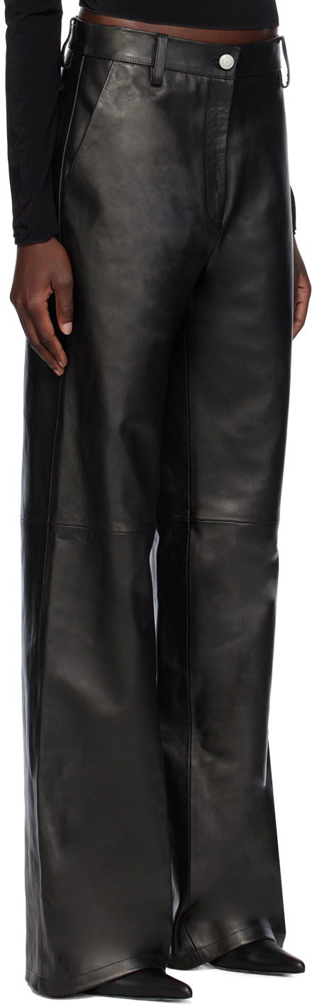 Magda Butrym Black Paneled Leather Pants Magda Butrym