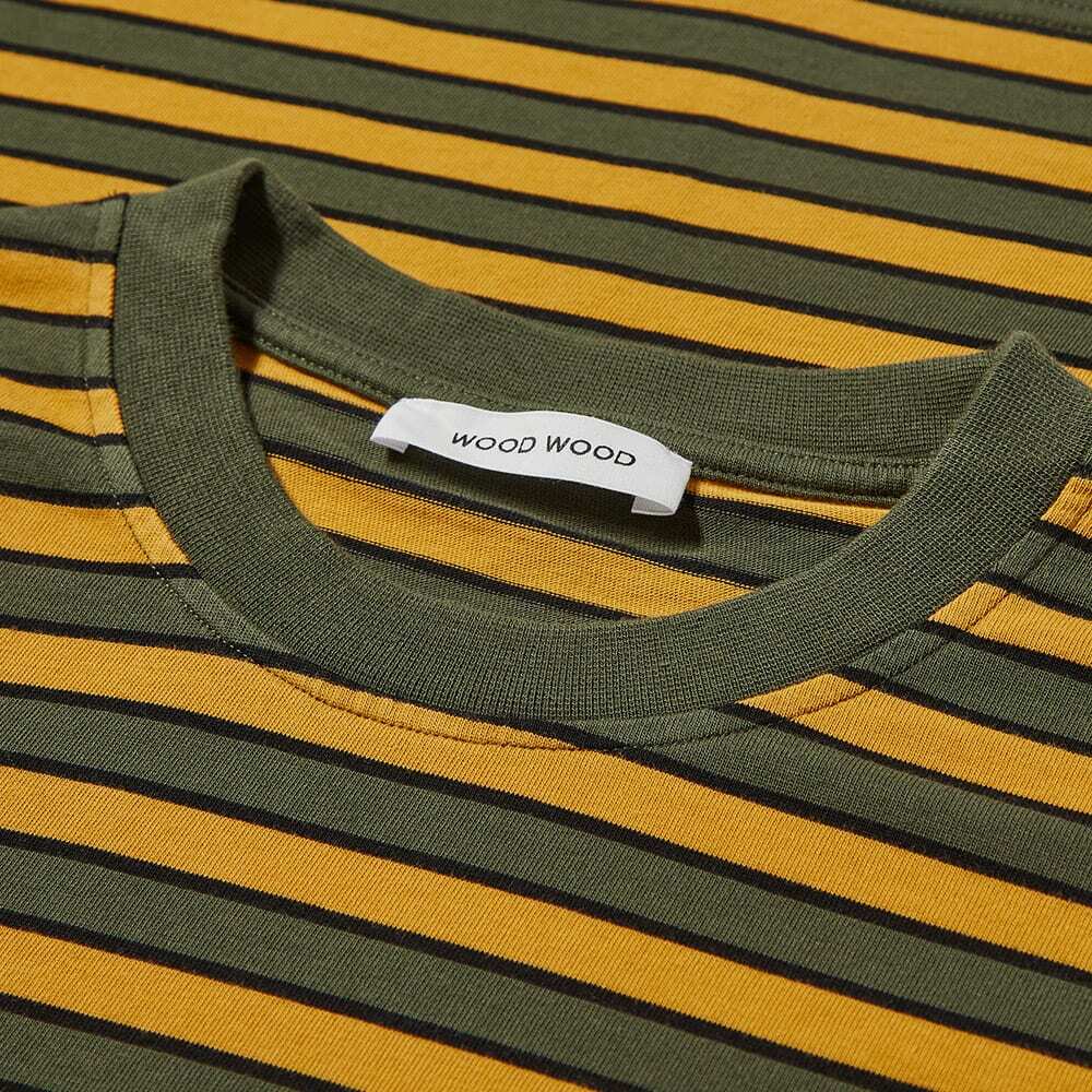 Wood Wood Men's Bobby Stripe T-Shirt in Dark Green Wood Wood