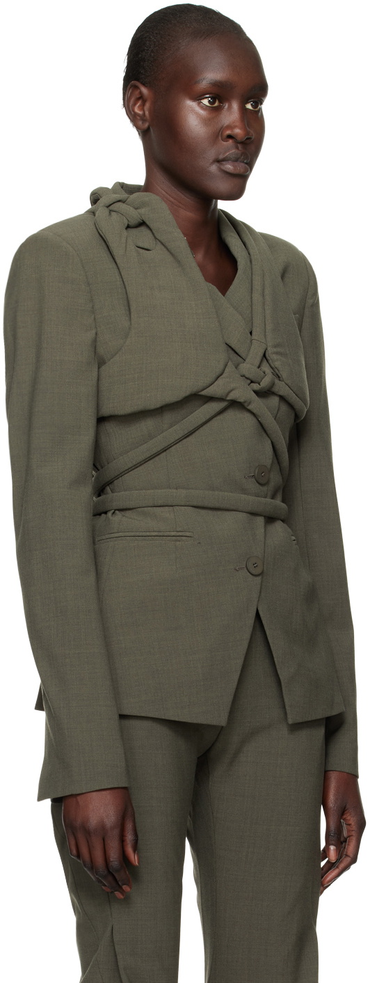 Ottolinger Khaki Fitted Harness Blazer Ottolinger