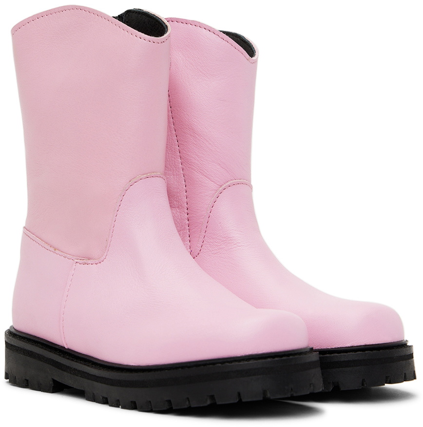 M’A Kids Kids Pink Leather Boots