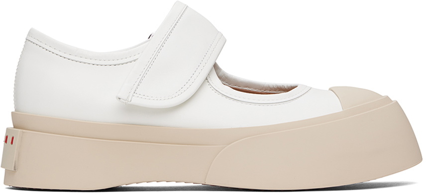Marni White Pablo Mary Jane Ballerina Flats Marni