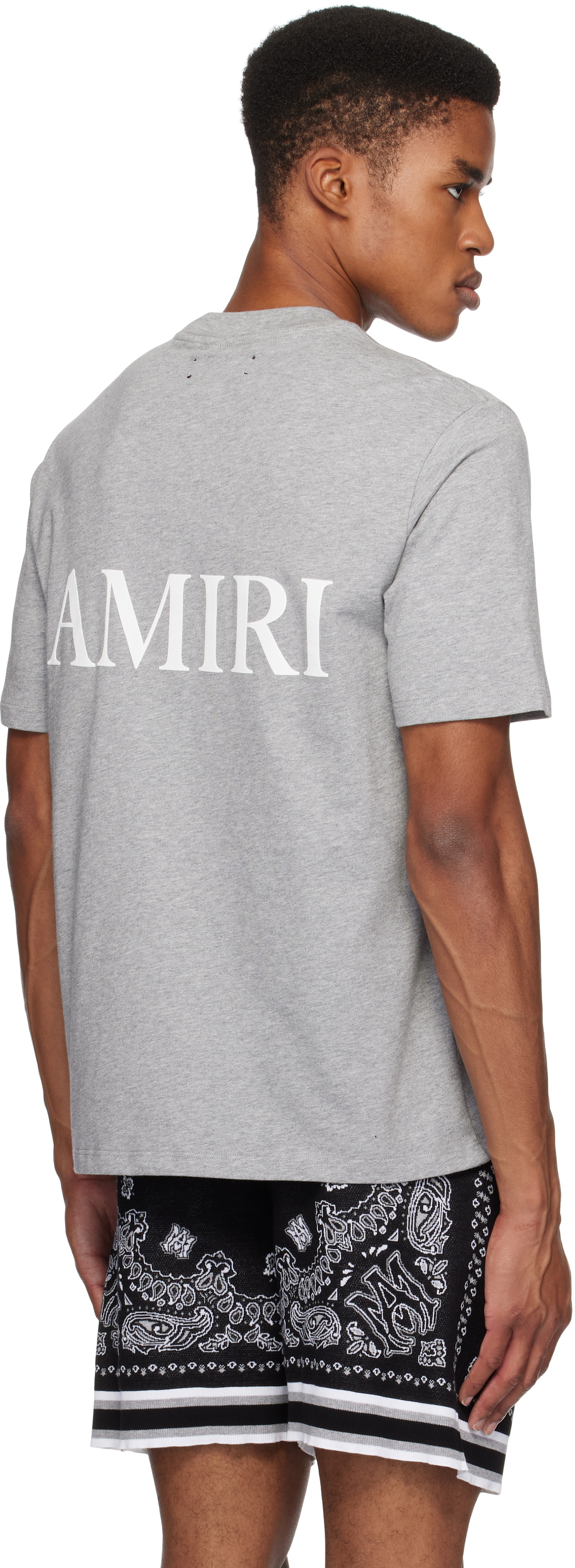 AMIRI Gray 'MA' Core Logo T-shirt Amiri