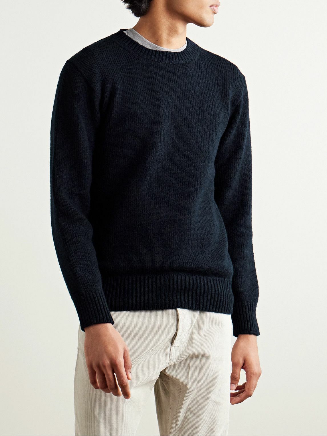 Inis Meáin - Merino Wool and Cashmere-Blend Sweater - Blue Inis Meáin