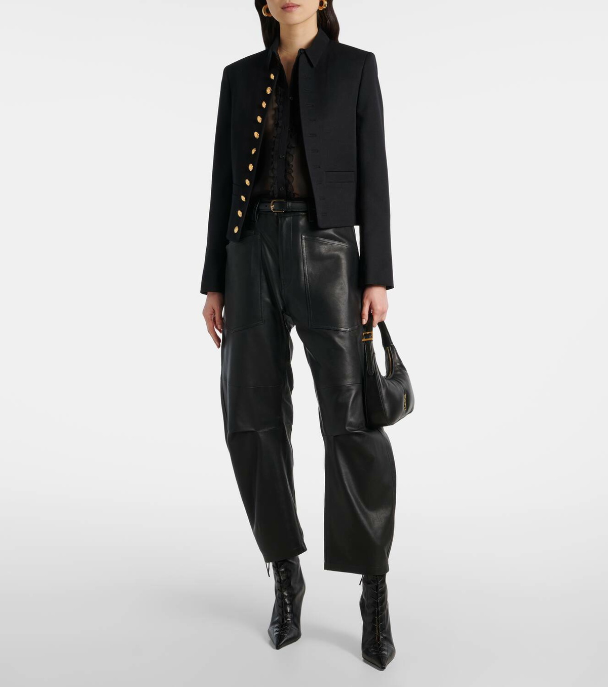 Nili Lotan Shon leather barrel-leg pants Nili Lotan