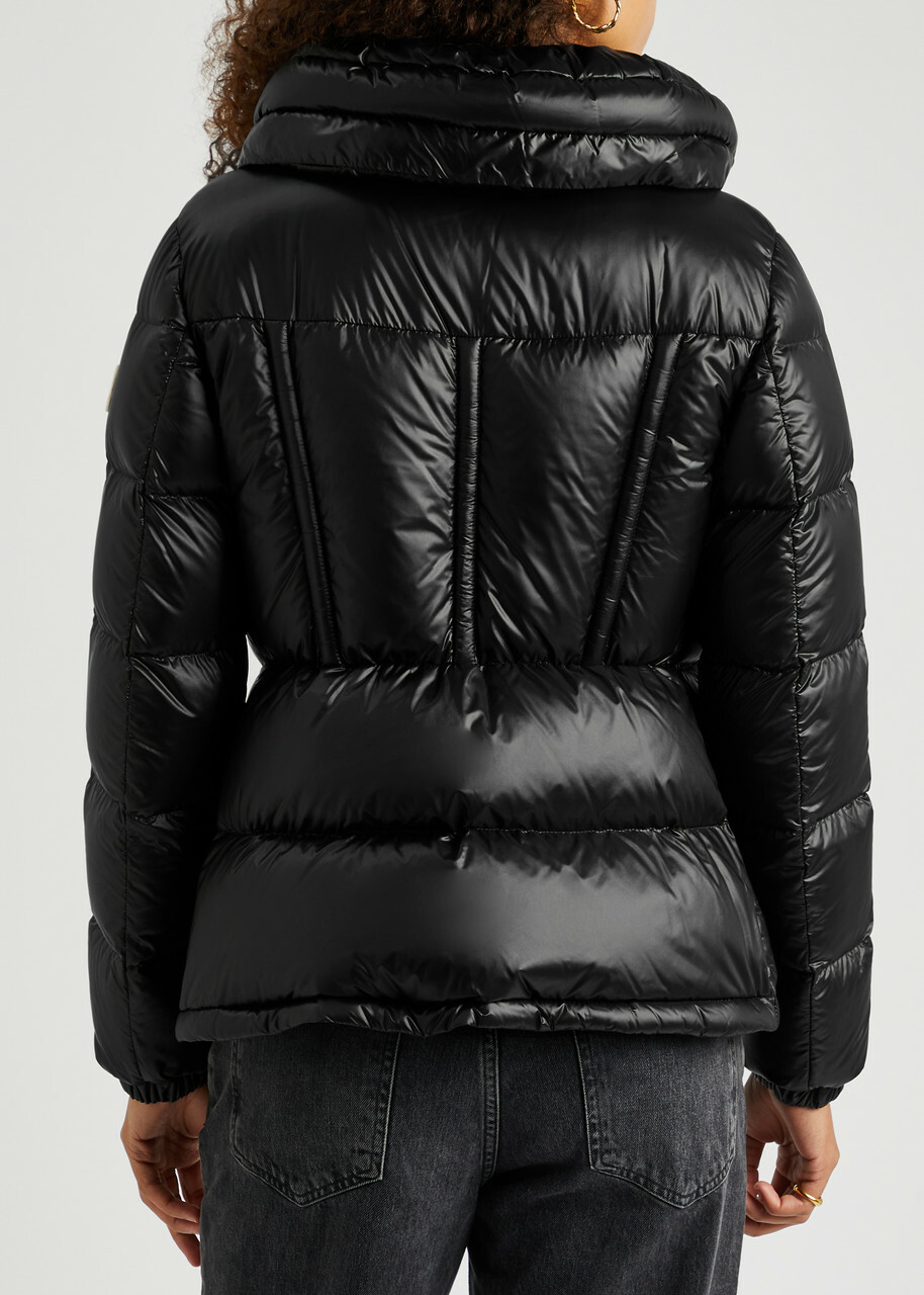 Moncler Women's Large Black Douro Quilted Shell Jacket High Neck ...