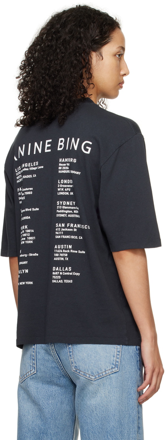 ANINE BING Black Avi Smiley T-Shirt ANINE BING