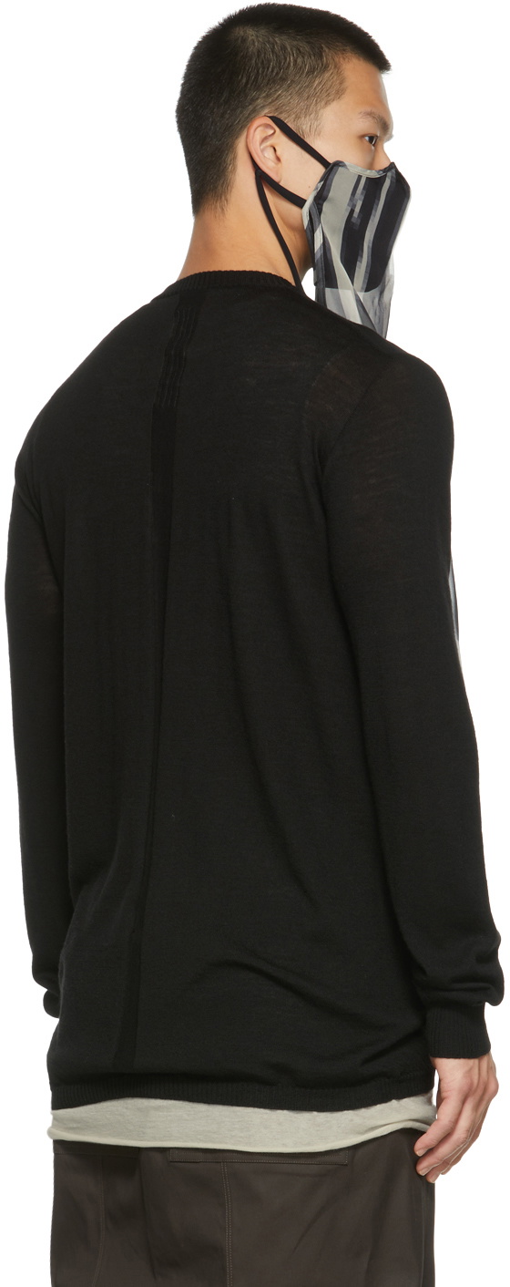 Rick Owens Black & White Silk Long Mask Rick Owens